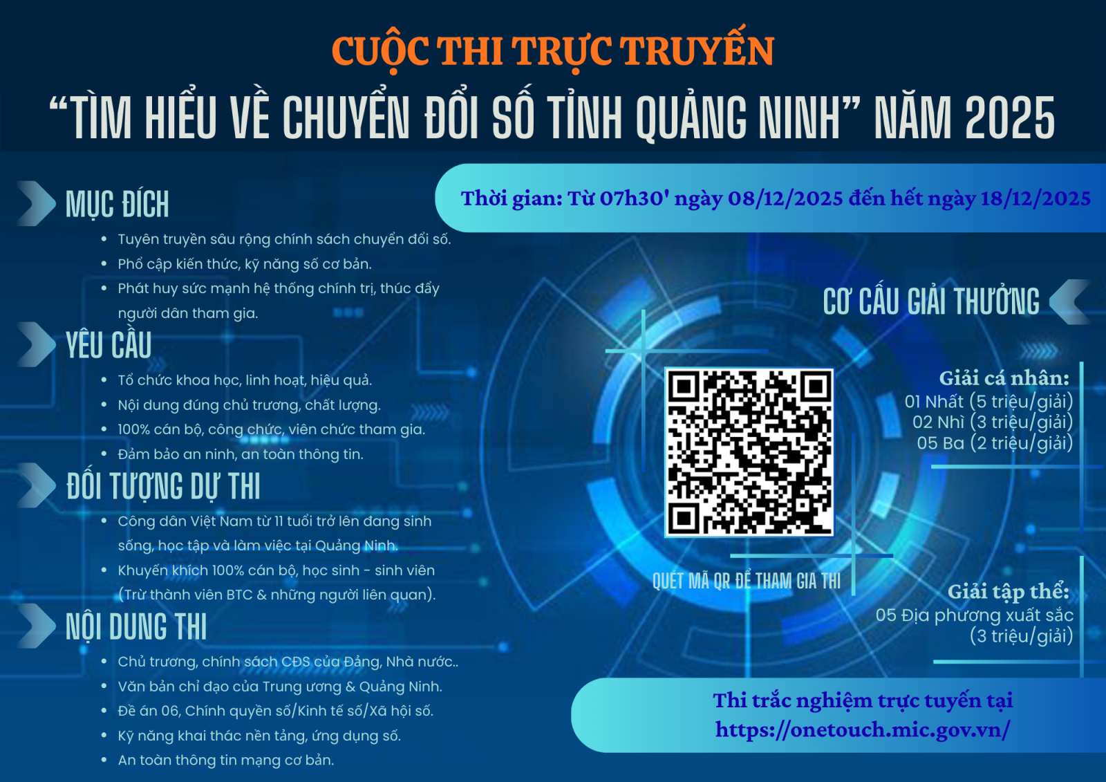 Cuộc thi trực tuyến ‘:Tìm hiểu về chuyển đổi số tỉnh Quảng Ninh năm 2025”